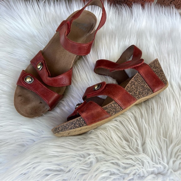 Dansko | Shoes | Dansko Brick Red Leather Strappy Platform Ankle Strap ...